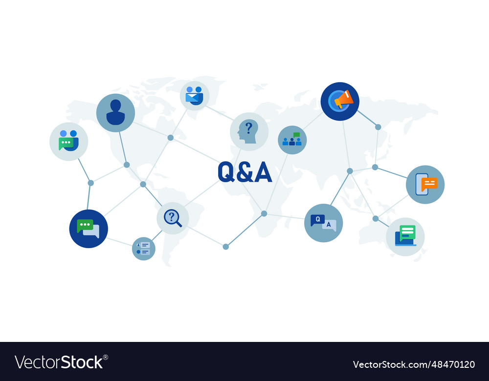 Qna or question and answer message solution Vector Image