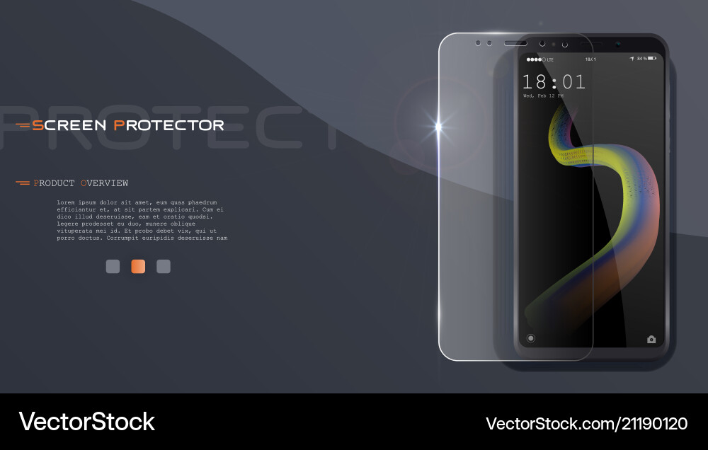 Screen protector film or glass cover Royalty Free Vector