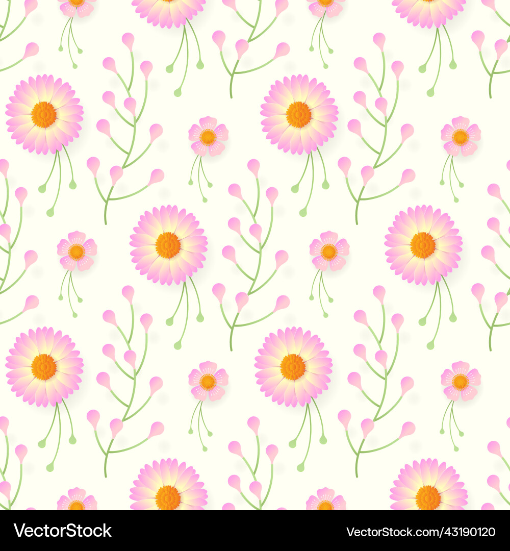 Seamless floral pattern with colorful flowers Vector Image