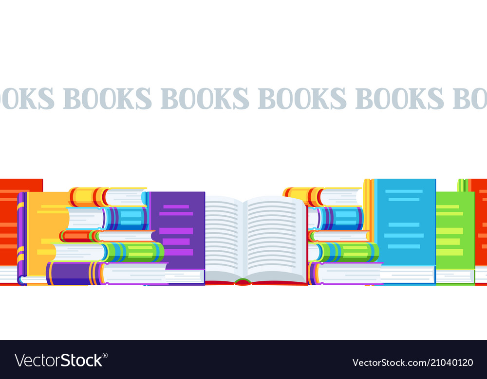 Seamless pattern with books Royalty Free Vector Image