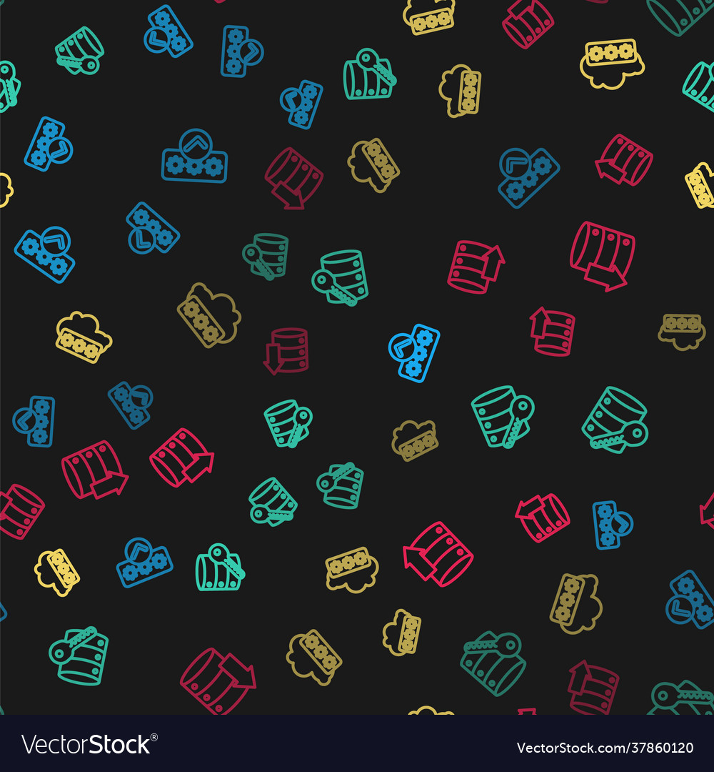 Set Line Password Protection Server Security Vector Image