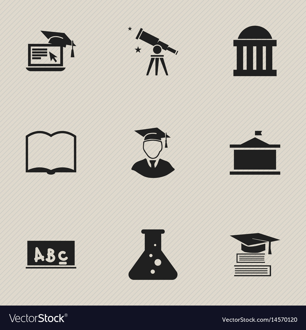 Set of 9 editable education icons includes Vector Image