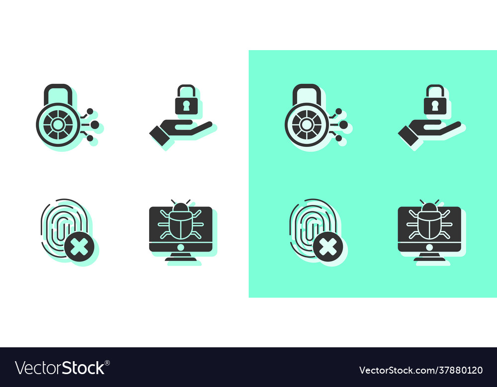 Set system bug on monitor cyber security Vector Image Set system bug on monitor cyber security Vector Image