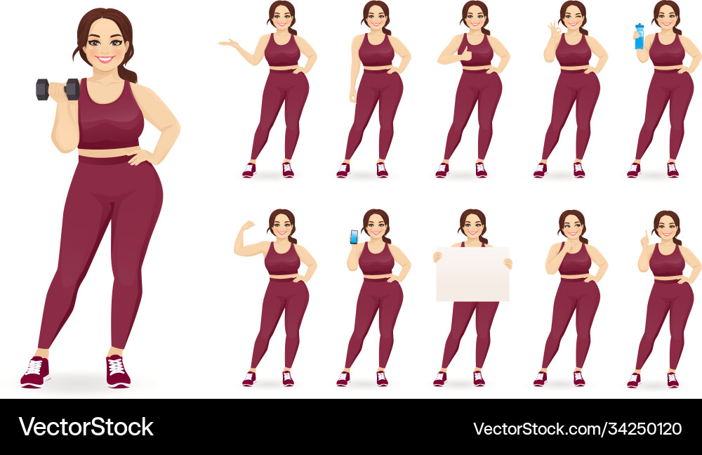 Sport woman set Royalty Free Vector Image - VectorStock