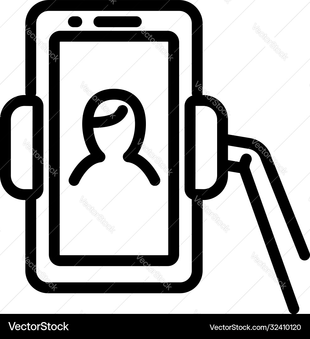 Video selfie icon outline style Royalty Free Vector Image