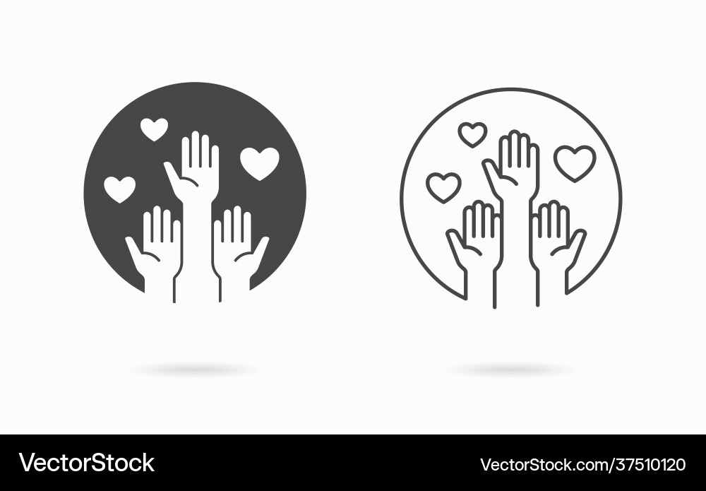 Volunteer black icon symbol Royalty Free Vector Image