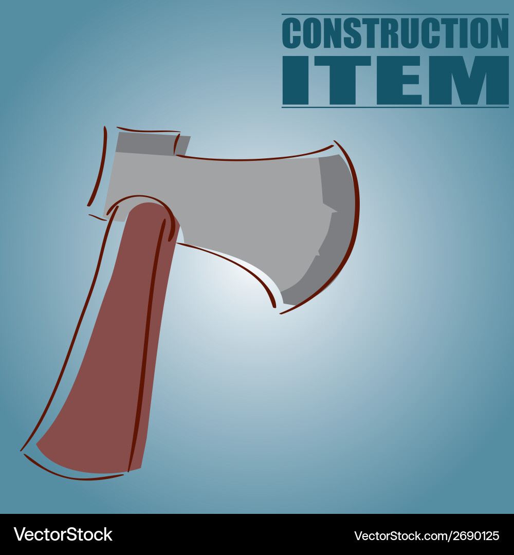 An isolated wooden axe on a blue background Vector Image