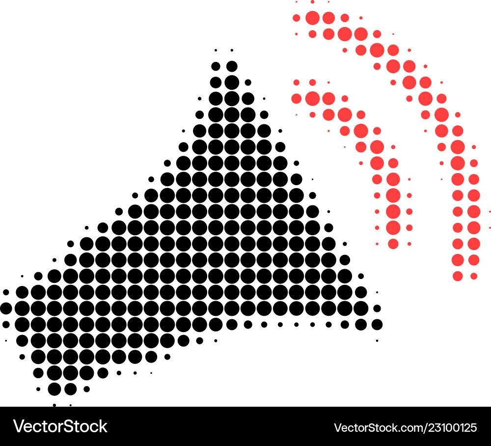 Announce horn halftone dotted icon Royalty Free Vector Image
