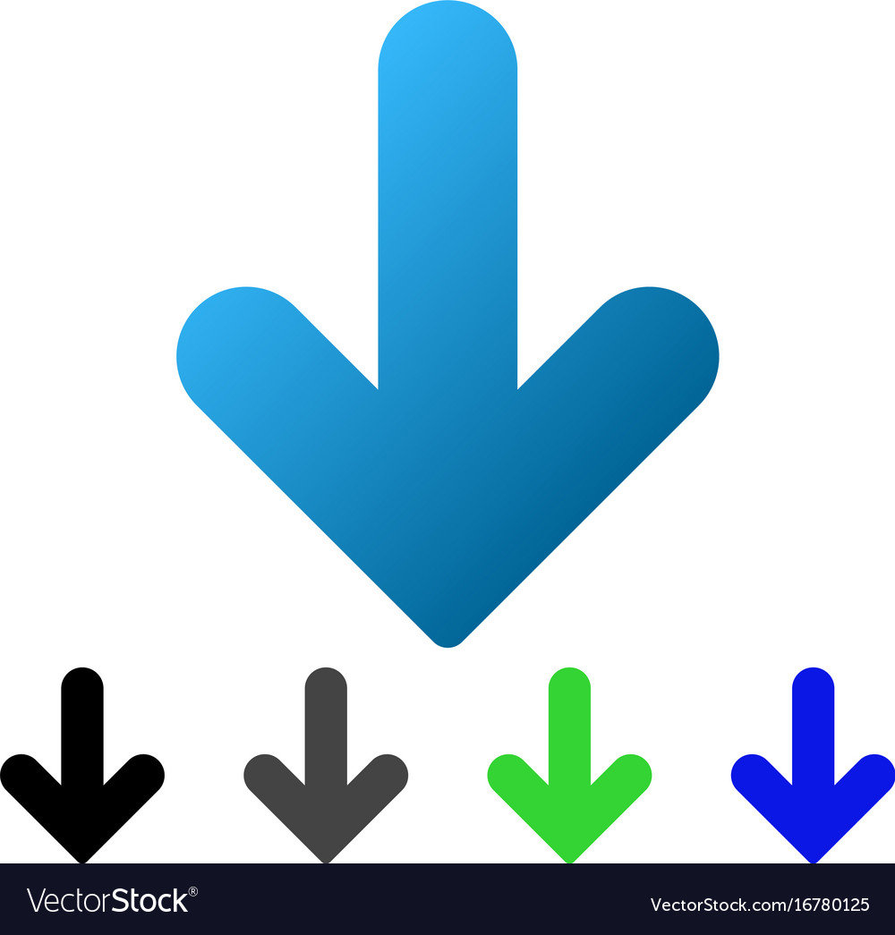 Arrow down flat gradient icon Royalty Free Vector Image