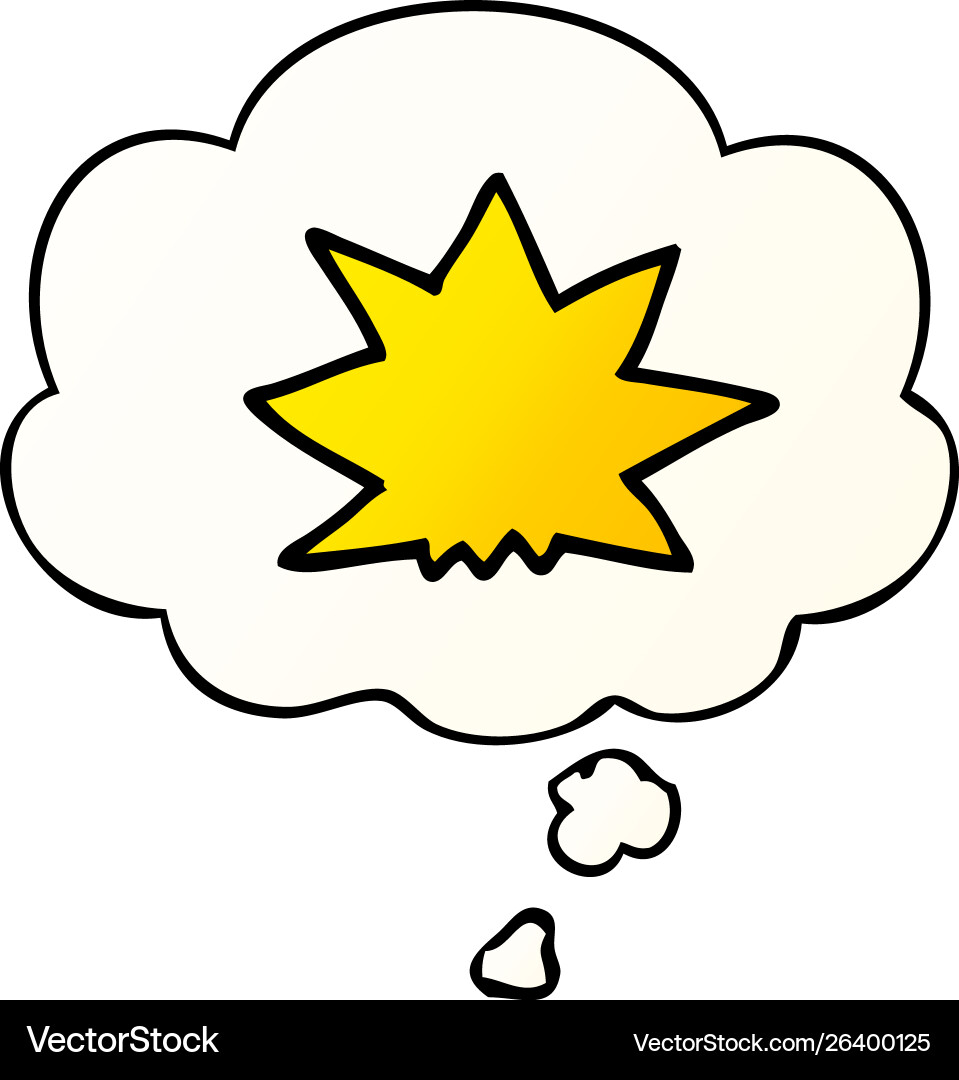 Cartoon explosion and thought bubble in smooth Vector Image