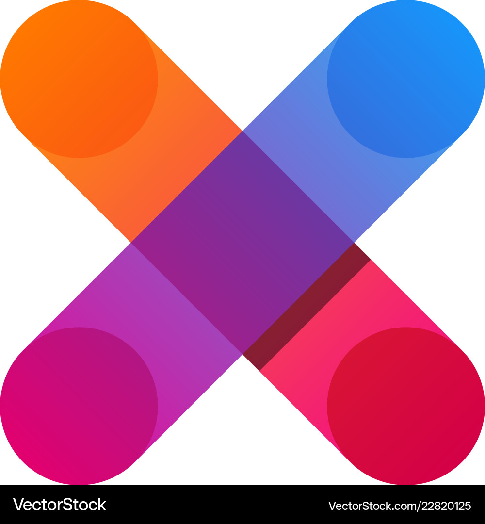 Color letter x logo icon design Royalty Free Vector Image