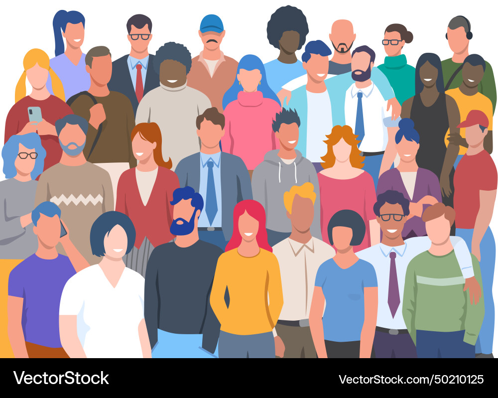 Crowd of diverse people concept Royalty Free Vector Image