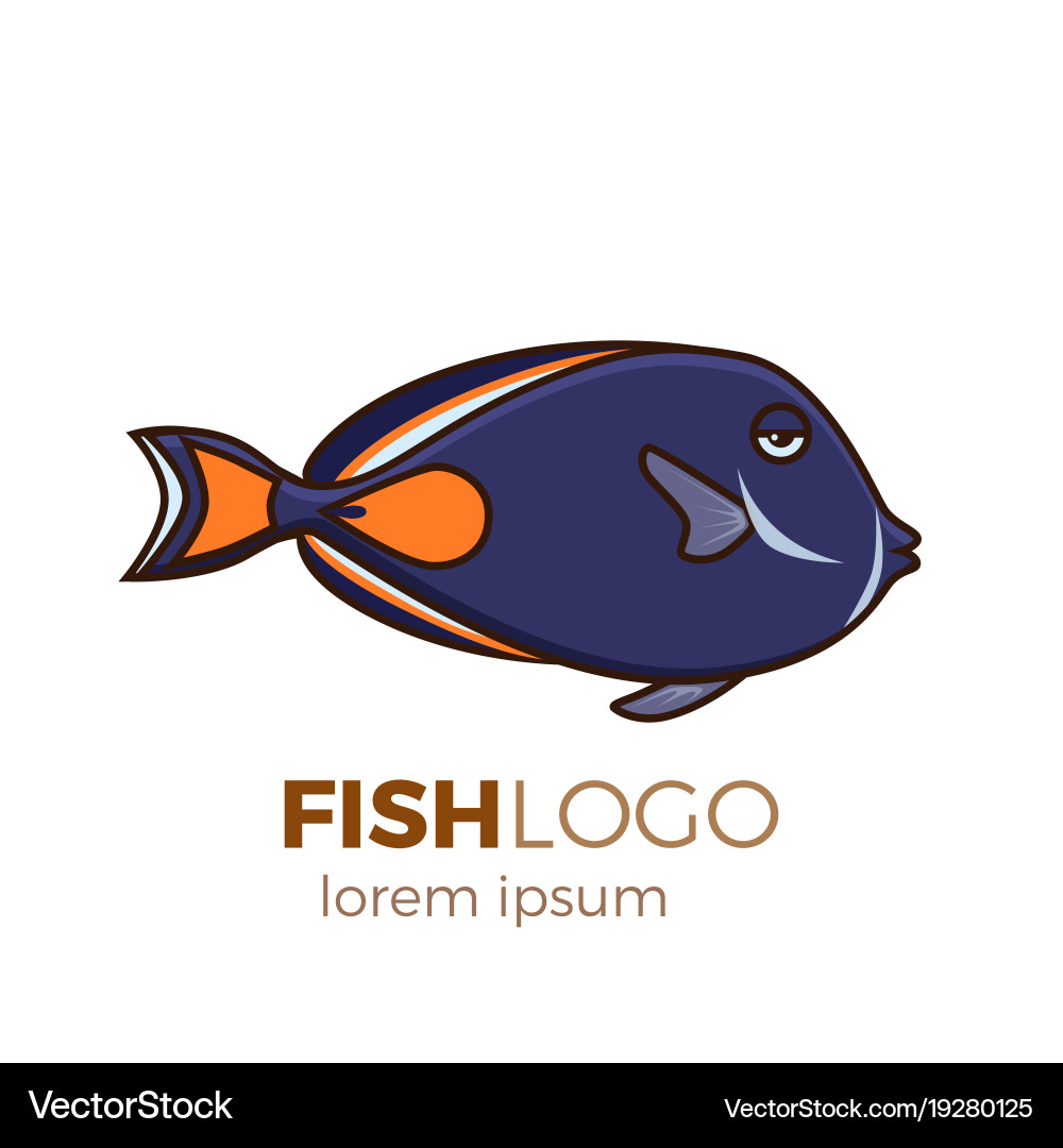 Cute fish icons set tropical Royalty Free Vector Image