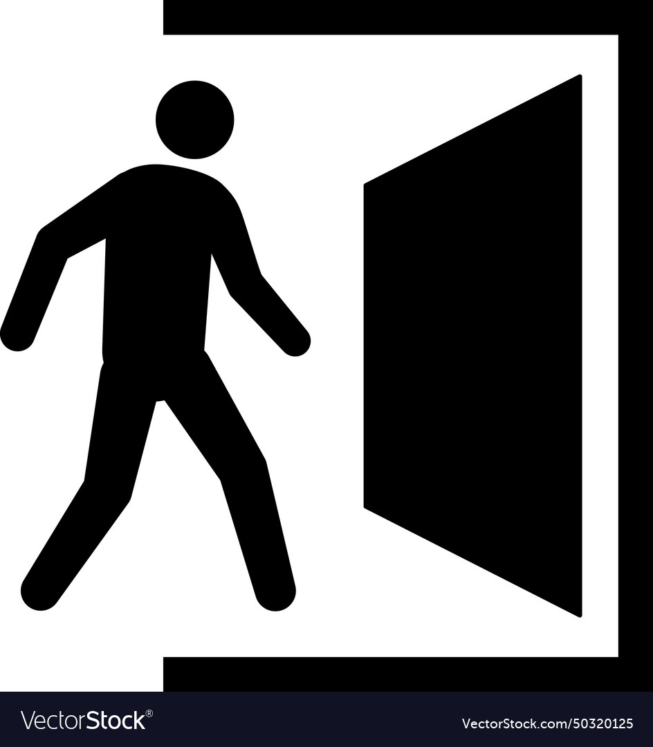 Exit man door sign Royalty Free Vector Image - VectorStock