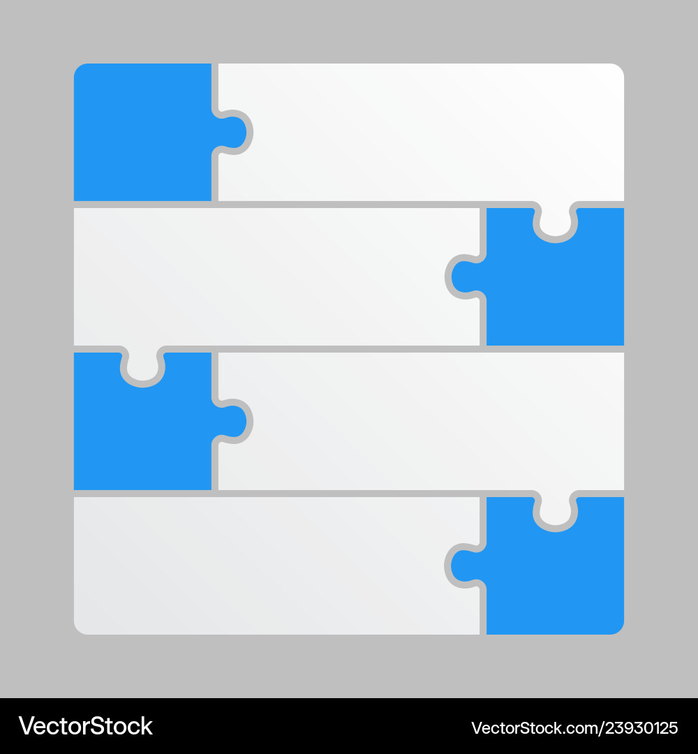 Four pieces puzzle infographics the four steps Vector Image