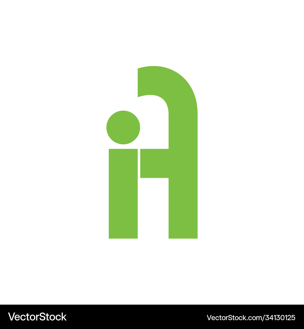 Letter ia ai geometric logo Royalty Free Vector Image