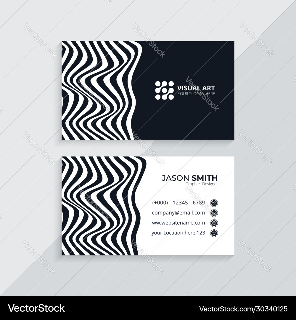 Modern business card with zebra style Royalty Free Vector