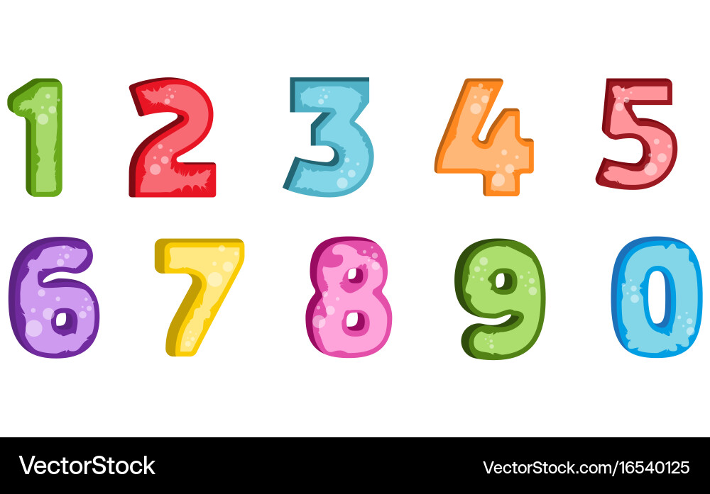 Number letter polygon concept one to nine Vector Image