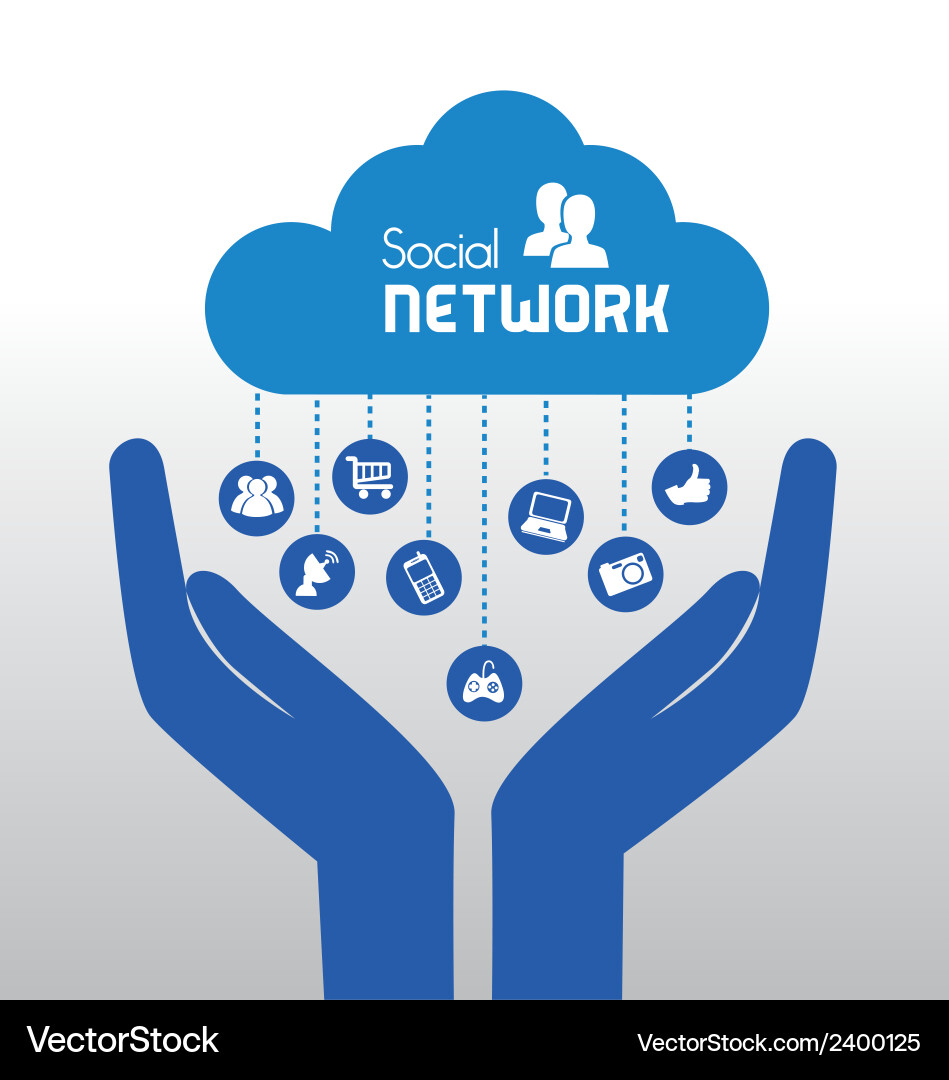 Social network icons over gray background Vector Image