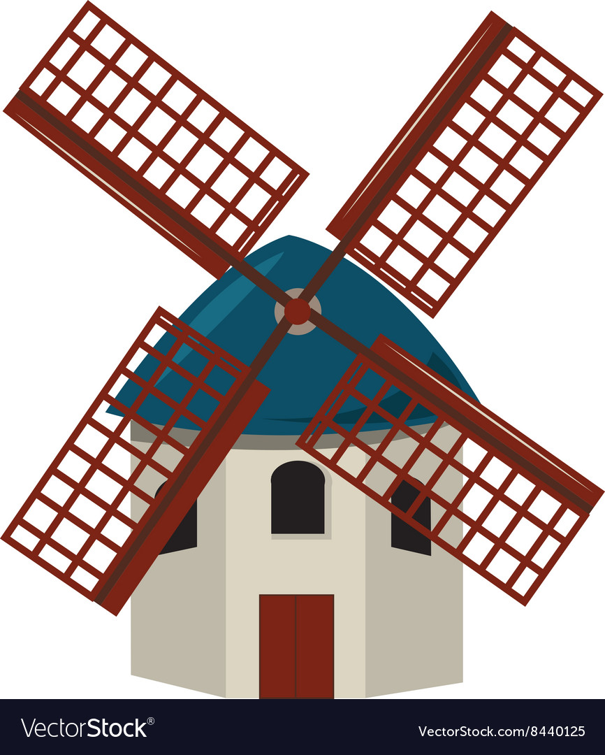 Windmill Royalty Free Vector Image - VectorStock