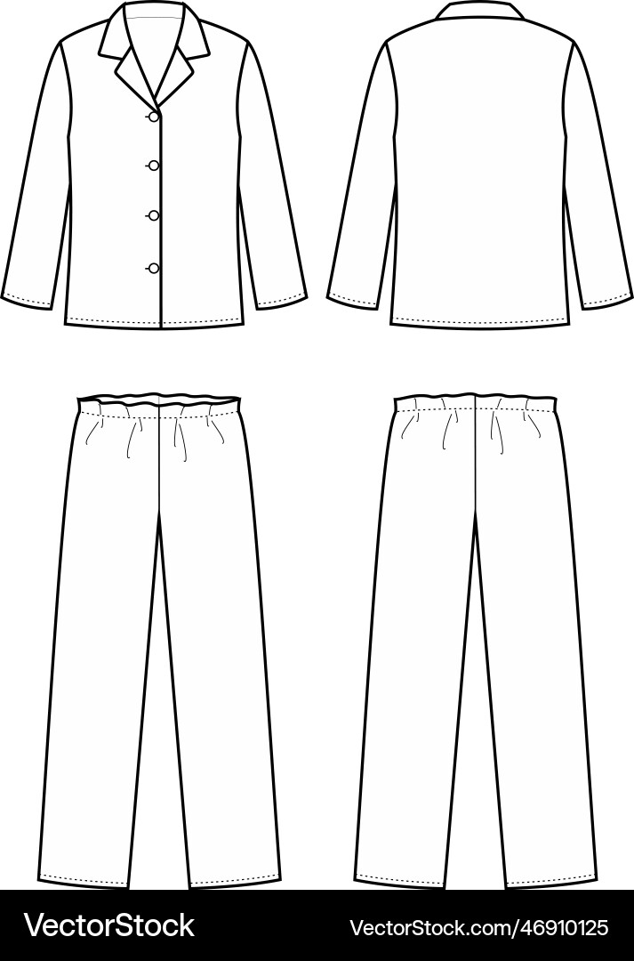 Womens pajamas jacket and pants Royalty Free Vector Image