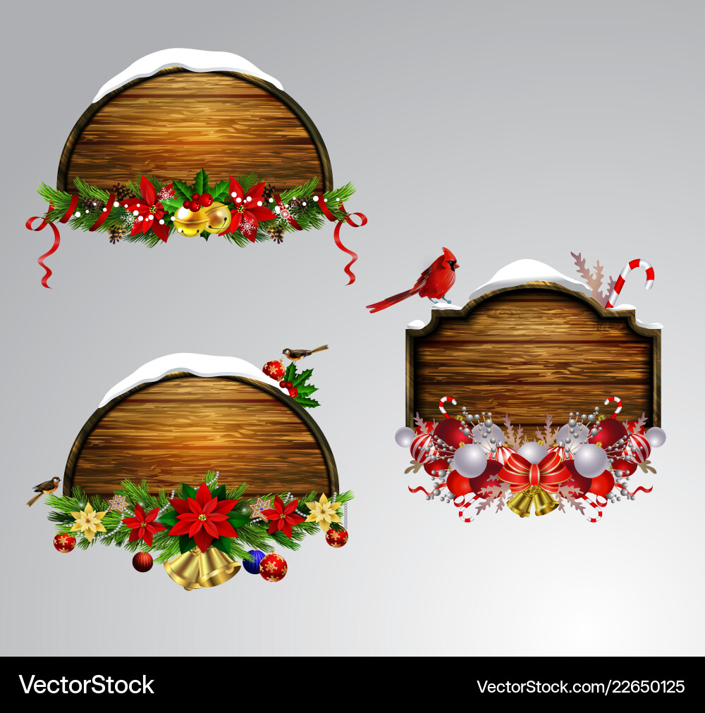 Wooden christmas board Royalty Free Vector Image