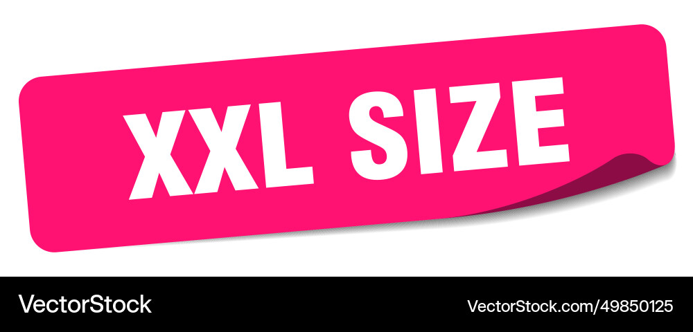 Xxl size sticker xxl size label Royalty Free Vector Image
