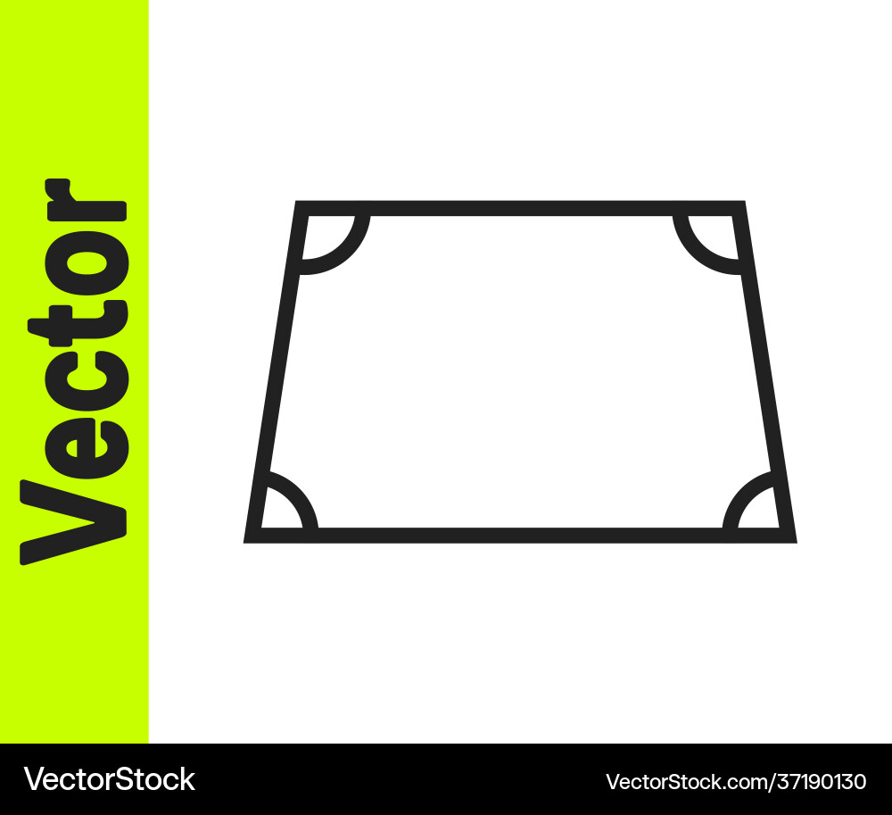 Black line acute trapezoid shape icon isolated on Vector Image
