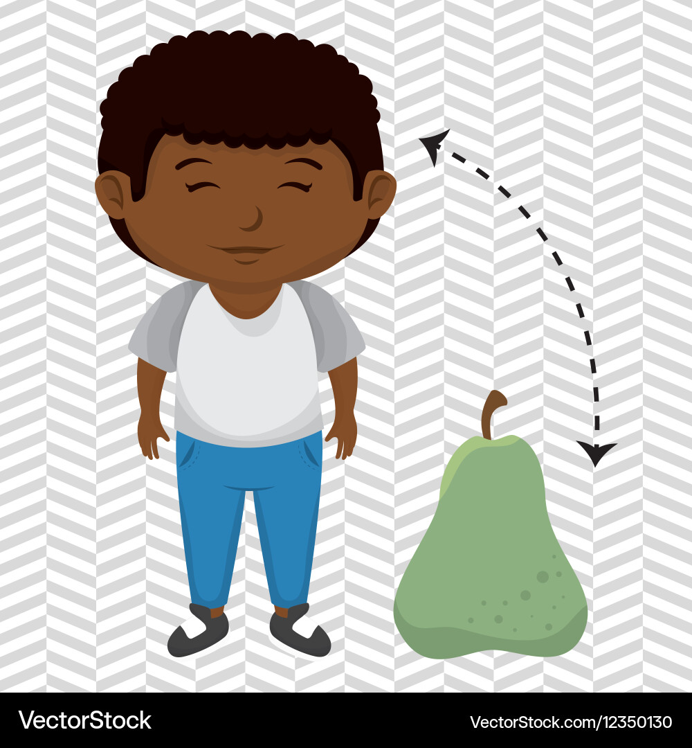 Boy cartoon pear fruit Royalty Free Vector Image