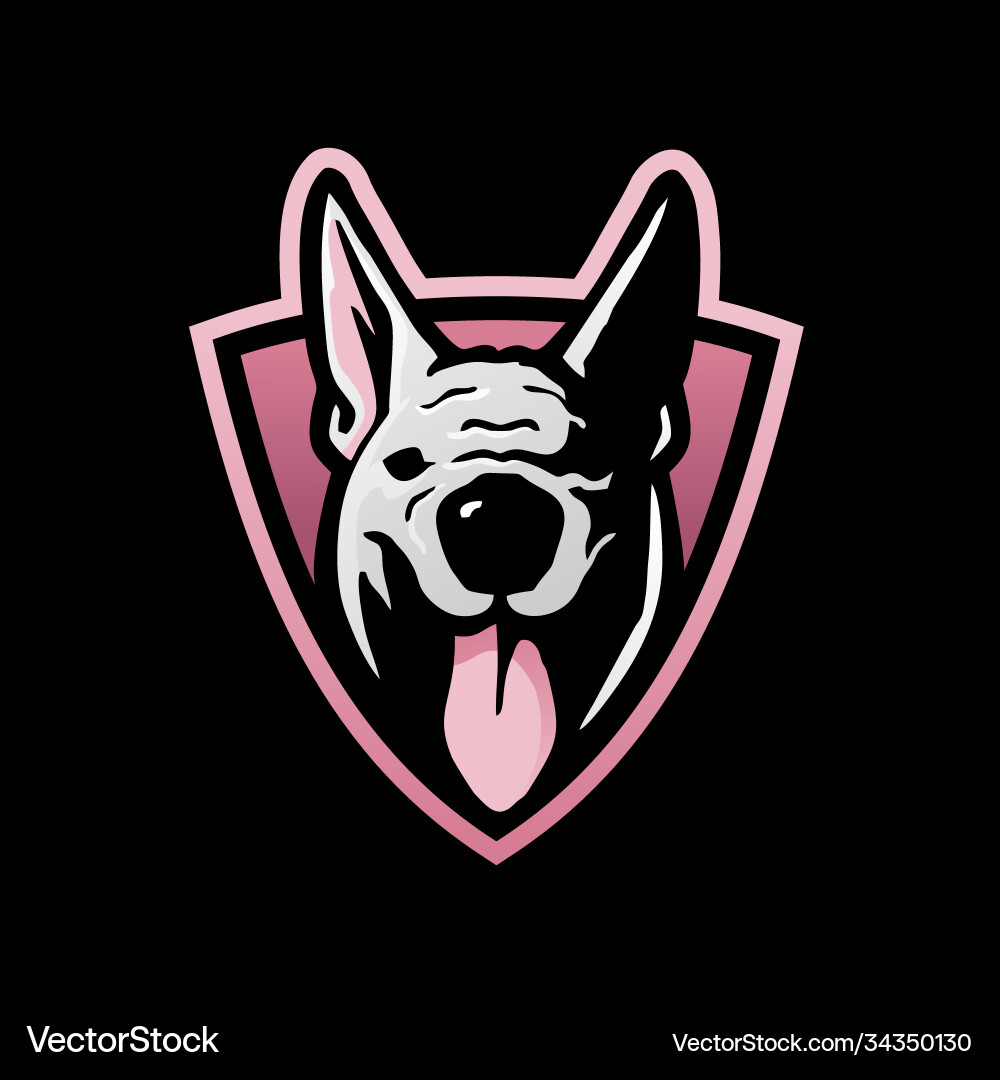 Bull terrier dog e sport logo icon Royalty Free Vector Image