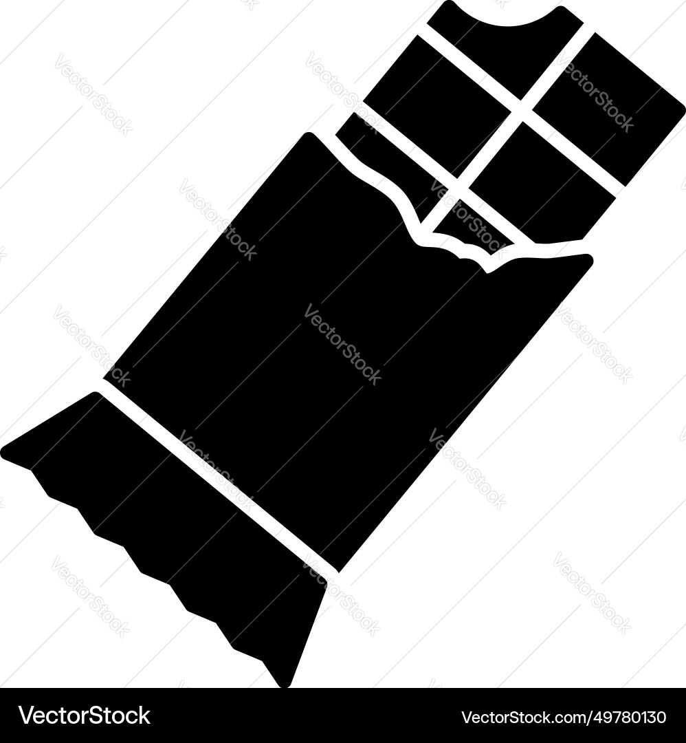 Chocolate bar glyph icon pictogram symbol visual Vector Image