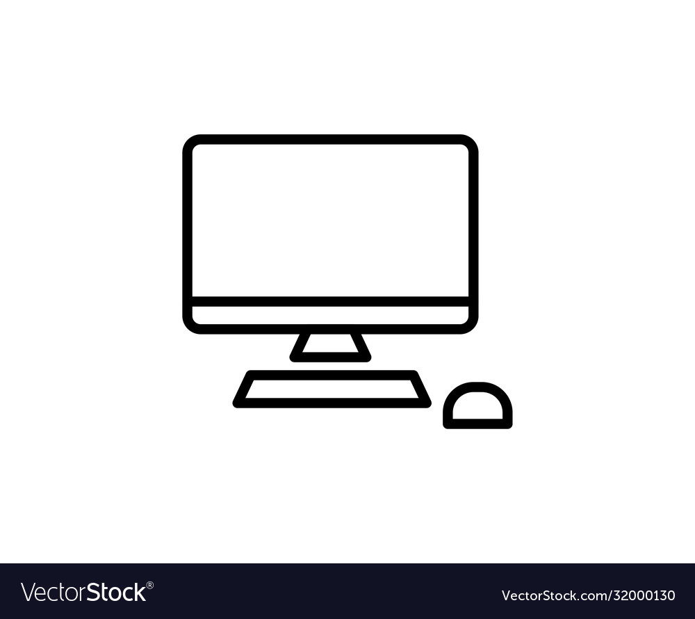 Computer line icon Royalty Free Vector Image - VectorStock