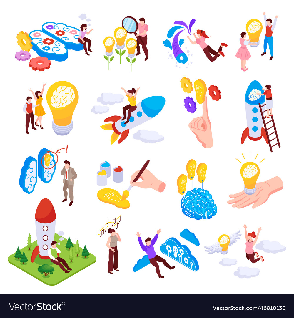 Creative thinking icons set Royalty Free Vector Image Creative thinking icons set Royalty Free Vector Image