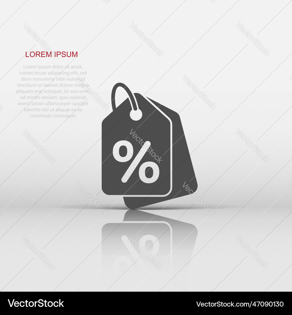 Discount shopping tag icon in flat style Vector Image