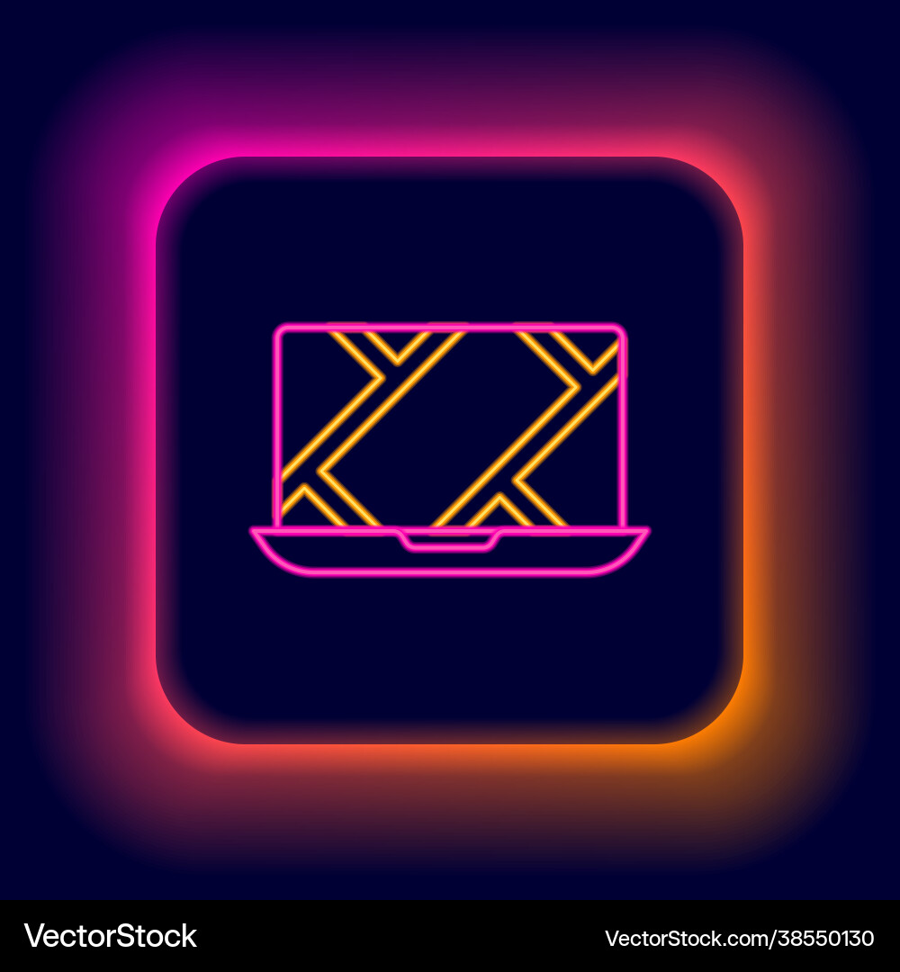 Glowing neon line infographic city map Royalty Free Vector