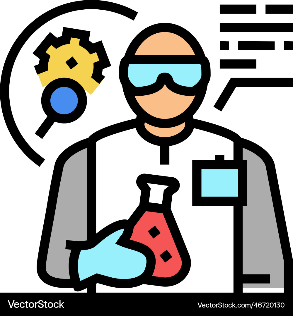 Investigator scientist worker color icon Vector Image