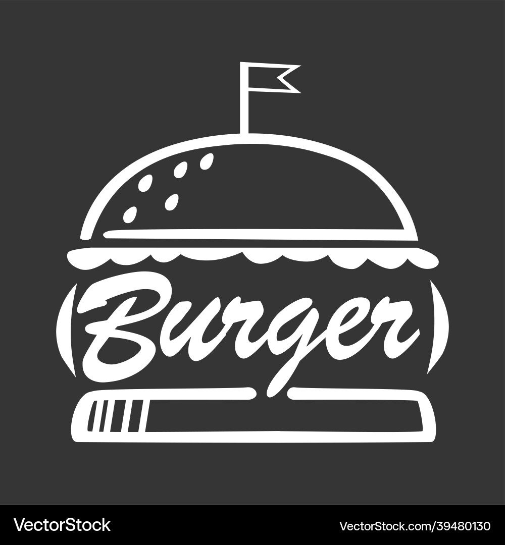 Logo word burger stylized as fast food Royalty Free Vector