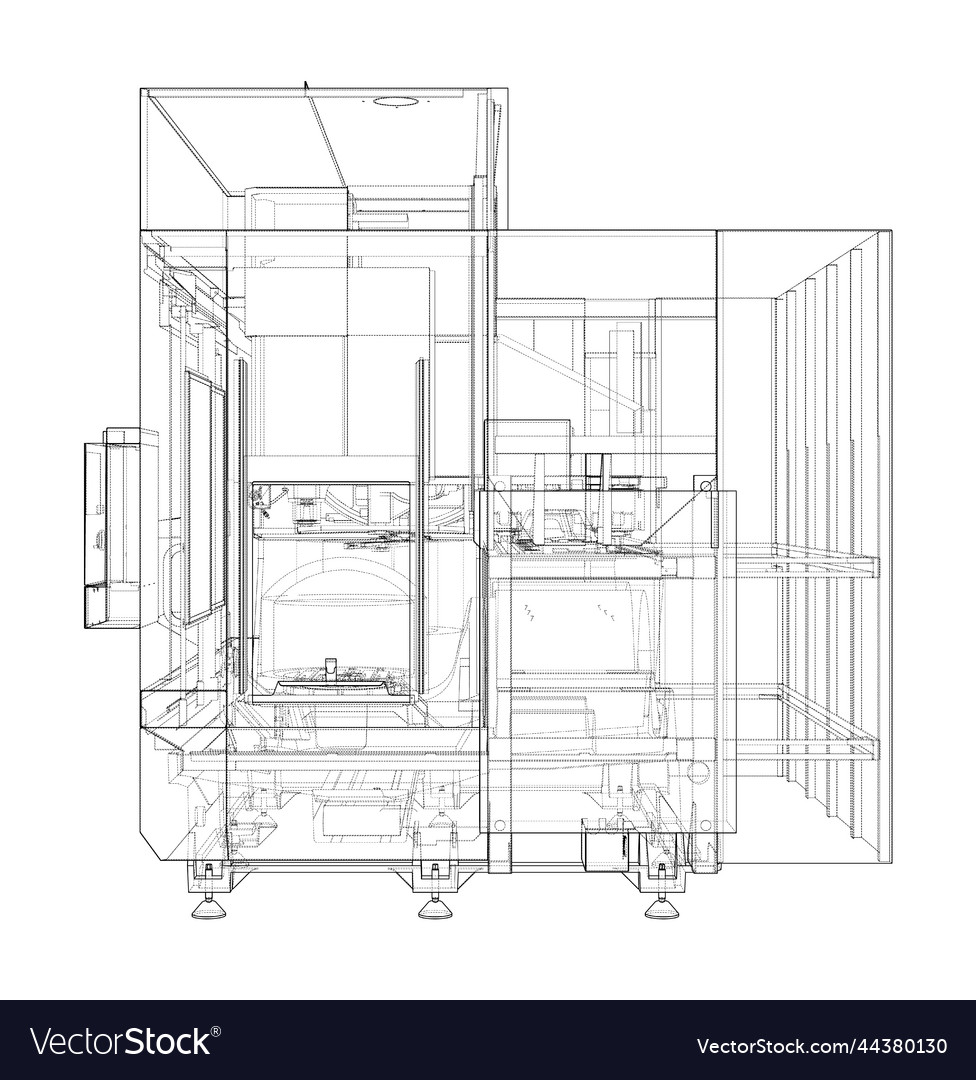 Metalworking cnc milling machine Royalty Free Vector Image