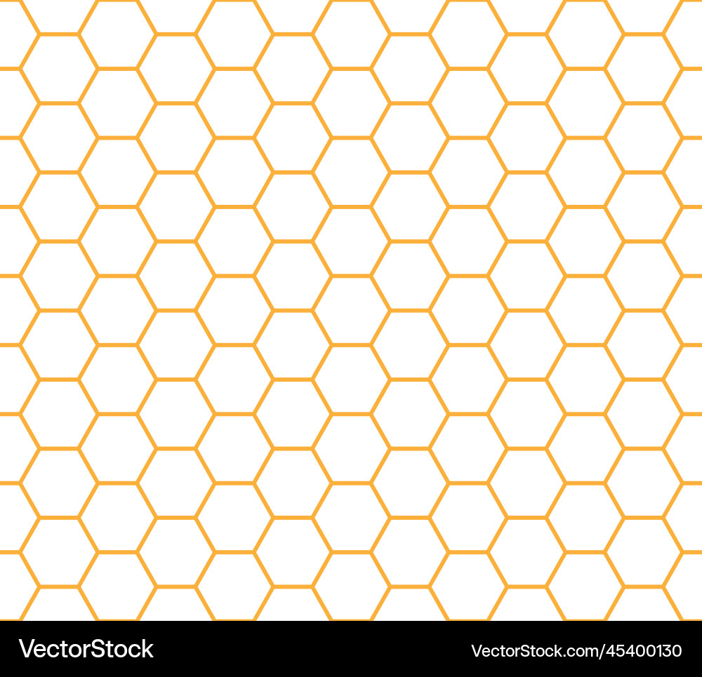 Orange And White Seamless Honeycomb Pattern Vector Image