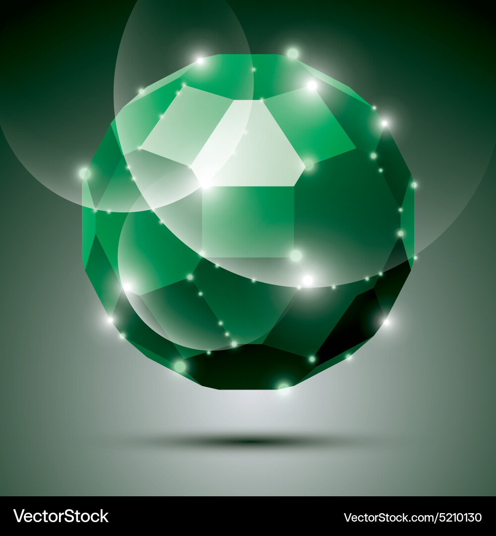 Party dimensional green sparkling disco ball Vector Image