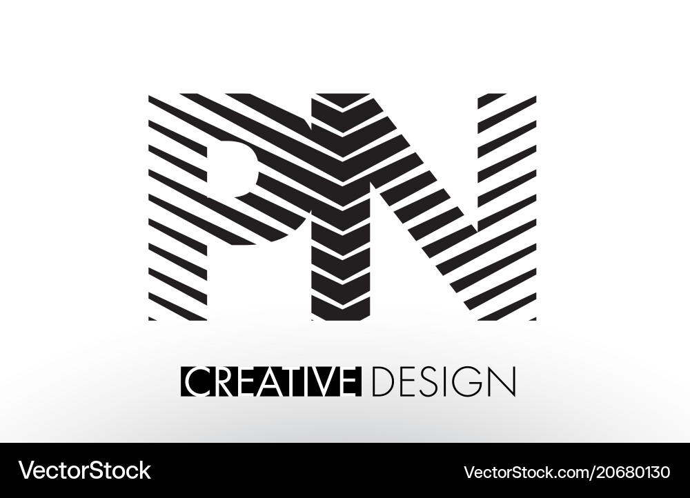 Pn p n lines letter design with creative elegant Vector Image