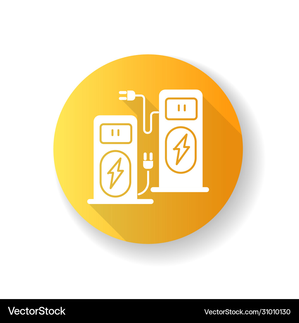 Power recharge terminal yellow flat design long Vector Image