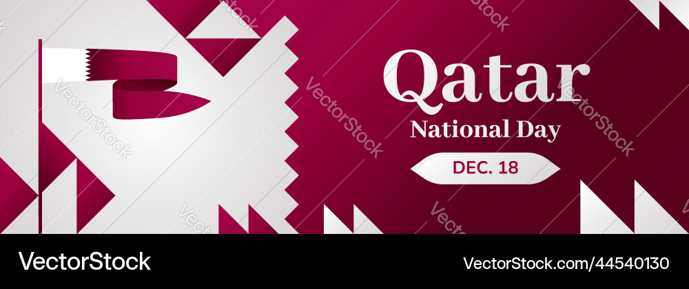 Qatar national day banner template flat design Vector Image