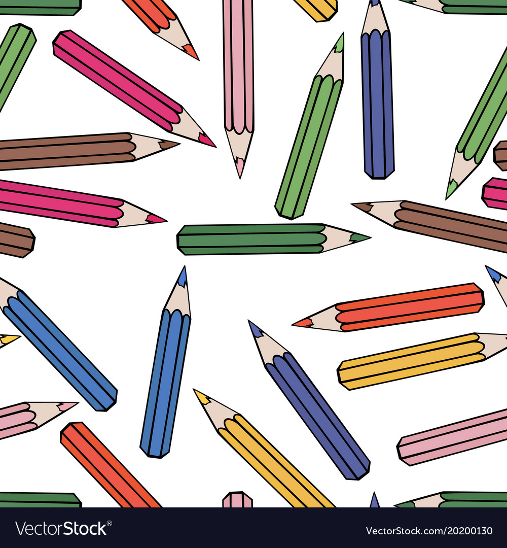 Seamless pattern background pencil Royalty Free Vector Image