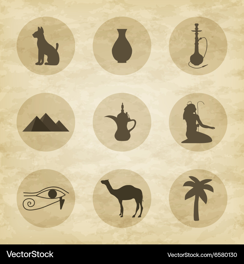 Set of icons egypt Royalty Free Vector Image - VectorStock