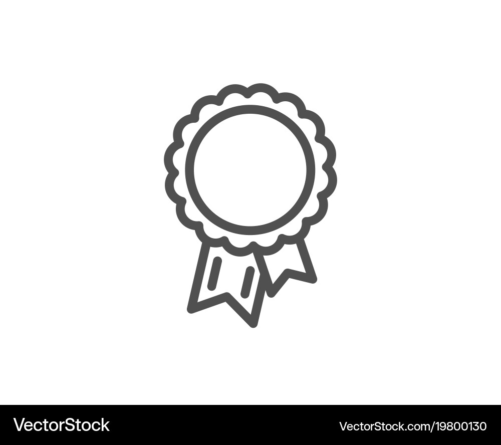 Success line icon winner medal sign Royalty Free Vector