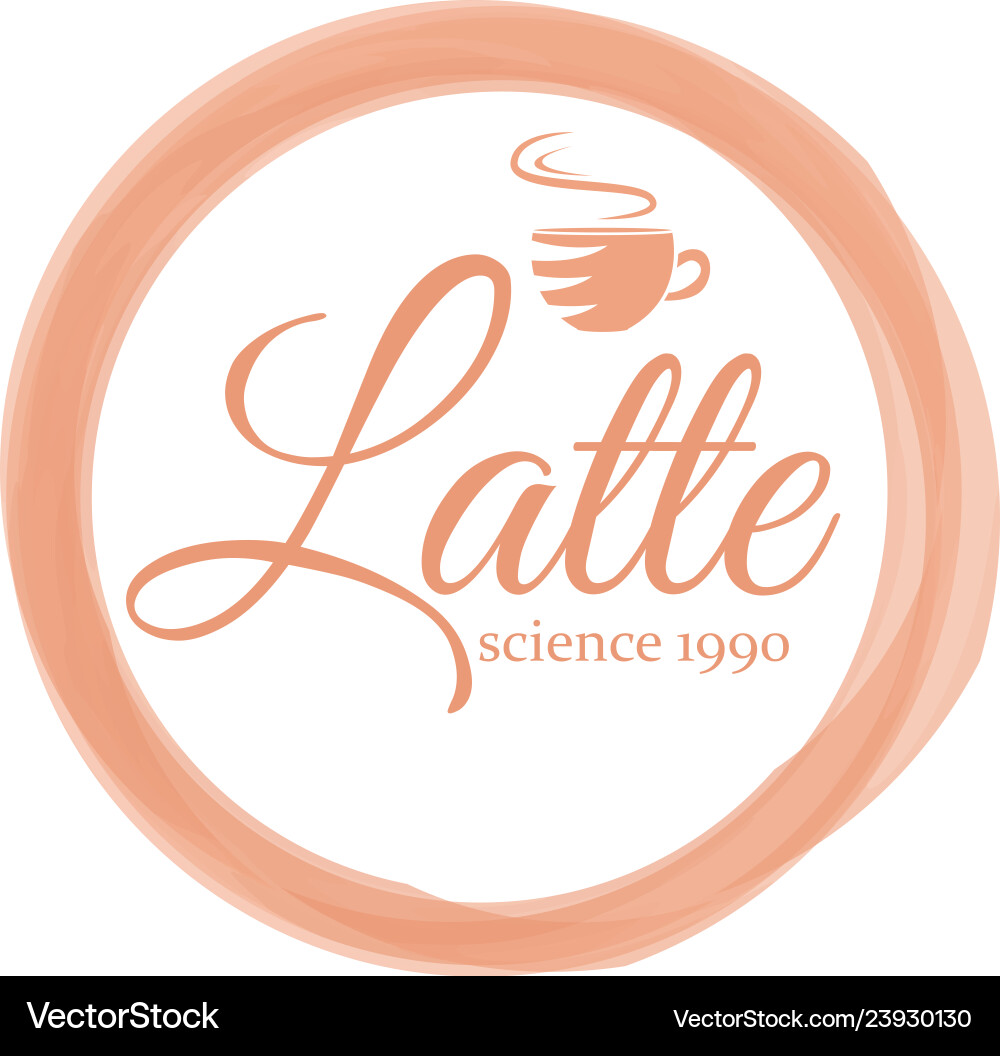 Thematic coffee logo with lettering latte science Vector Image
