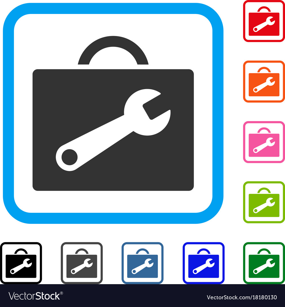 Tool case framed icon Royalty Free Vector Image