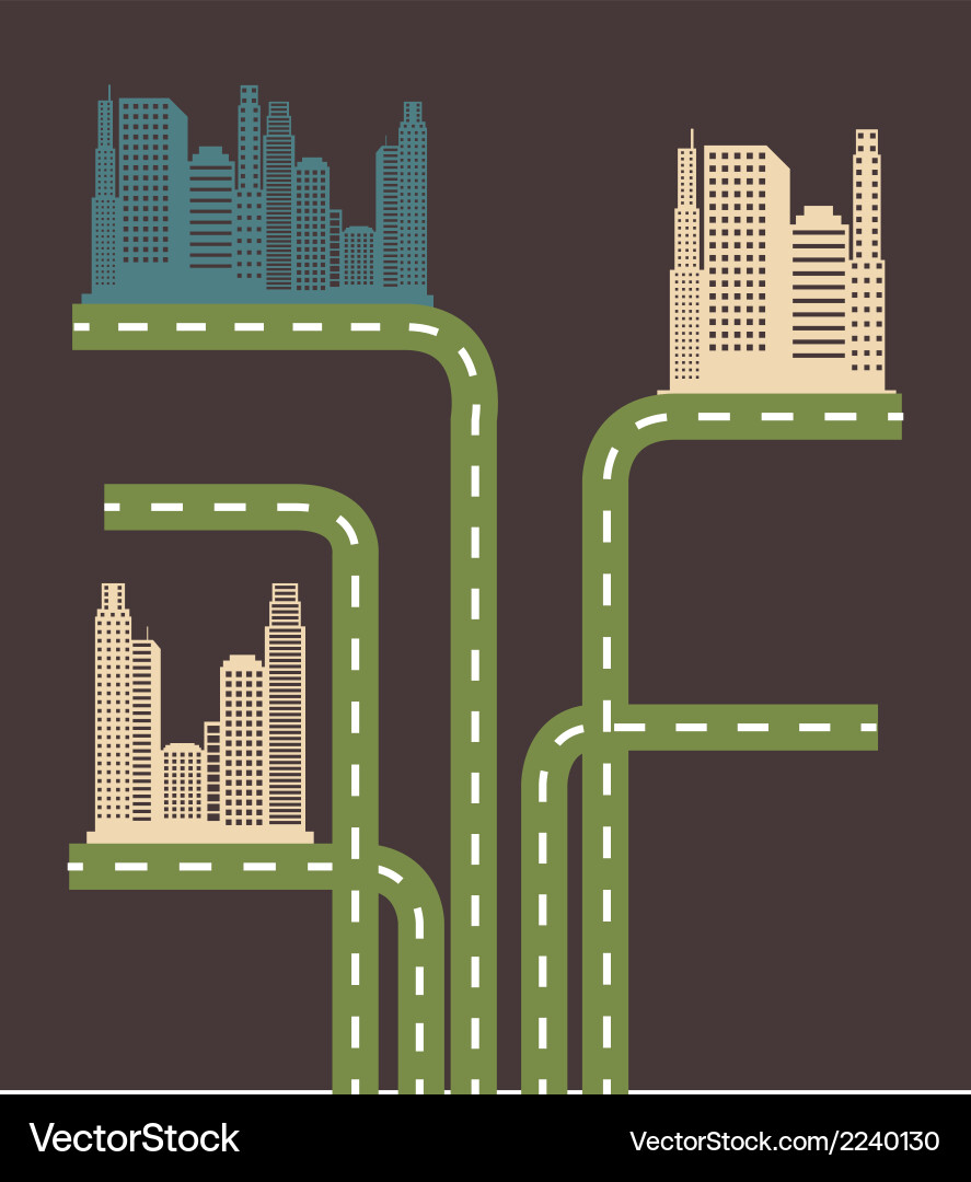 Urban city design over gray background Royalty Free Vector