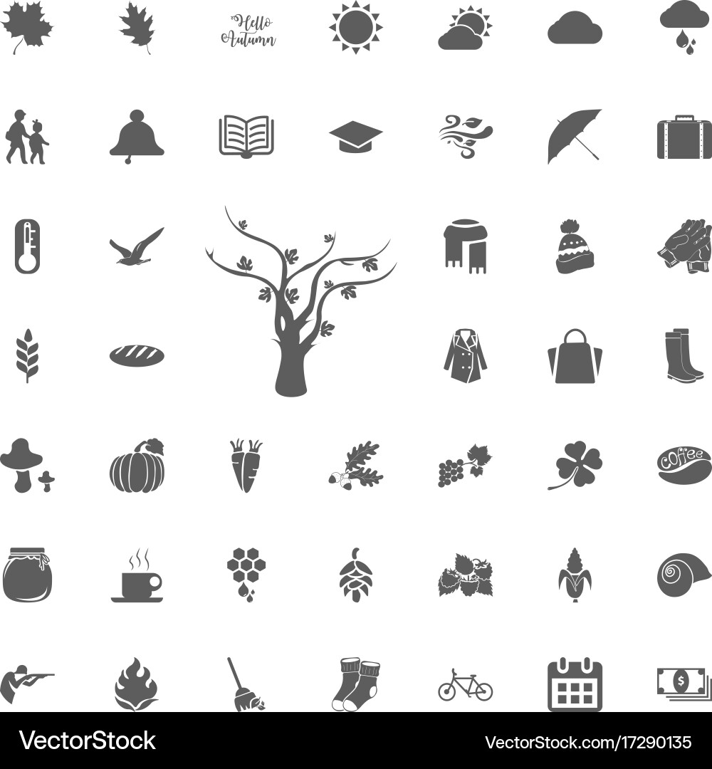 A set of icon for fall autumn memory Royalty Free Vector